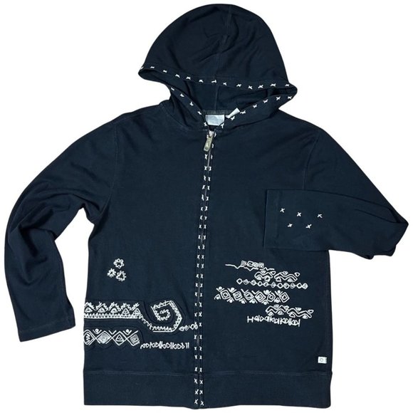 Chico's | Tops | Chicos Zenergy Full Zip Hoodie Womens L Embroidered ...